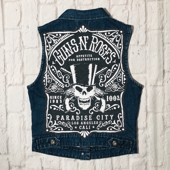 Shirts | Handmade Guns N Roses Paradise City Denim Vest | Poshmark